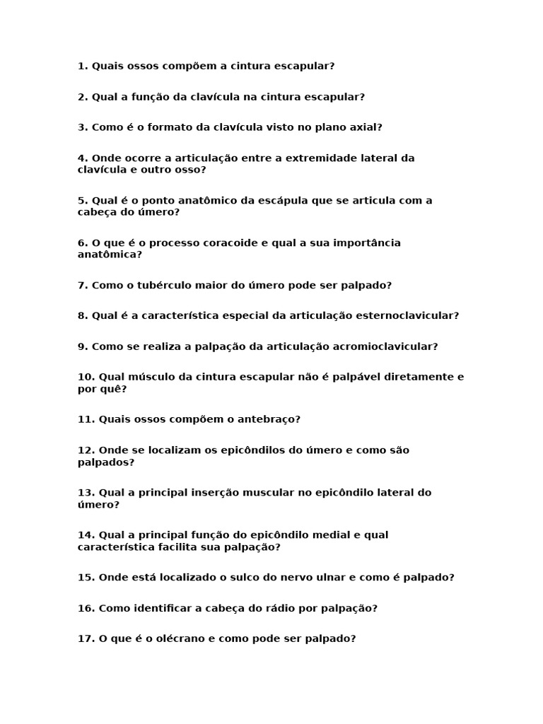 Exerc Cios Anatomia Palpat Ria | PDF