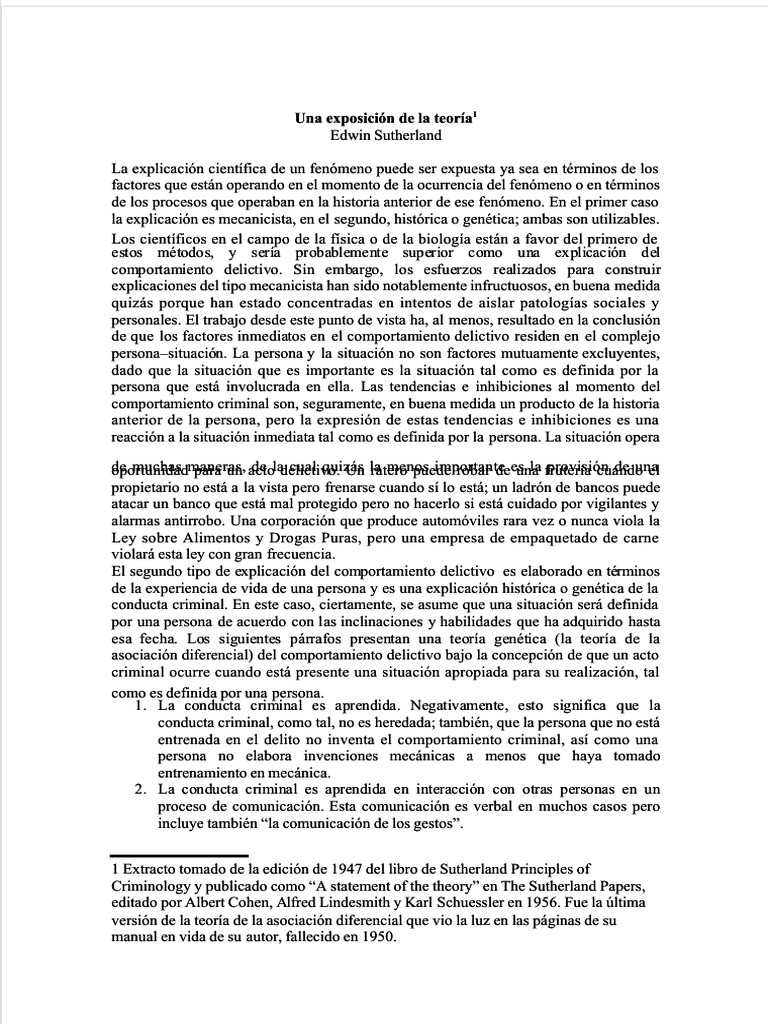 Una Exposición de La Teoría (Sutherland) | PDF | Comportamiento