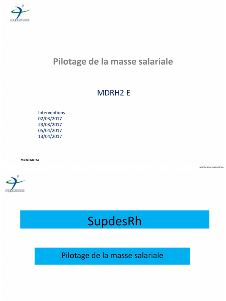 Pilotage de La Masse Salariale Etudiants 2017 2eme Cours | PDF