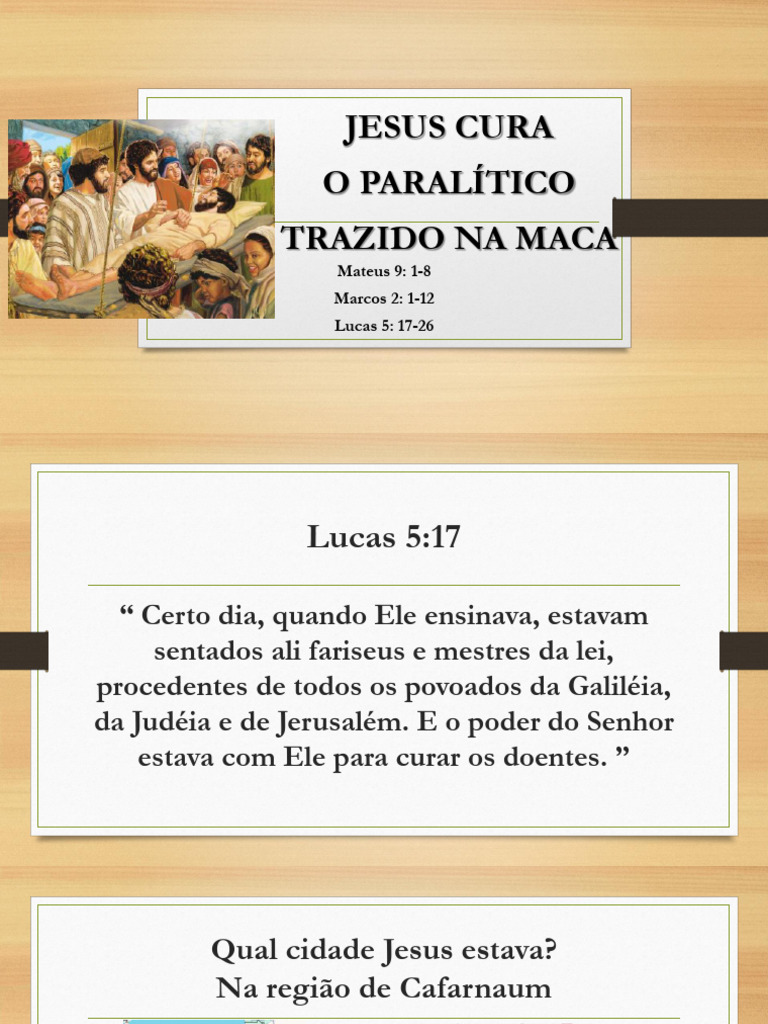 Paralitico de Cafarnaum | PDF | Jesus | Evangelho de Lucas