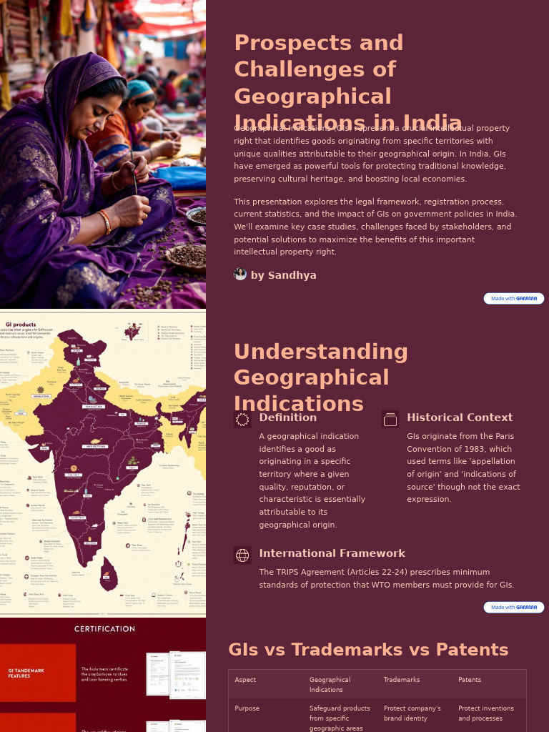Prospects and Challenges of Geographical Indications in India | PDF ...