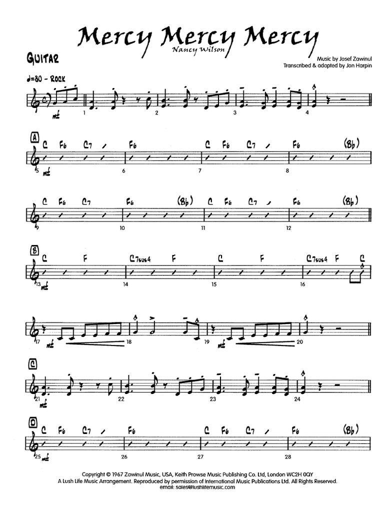 Mercy Mercy Mercy - Joe Zawinul | PDF