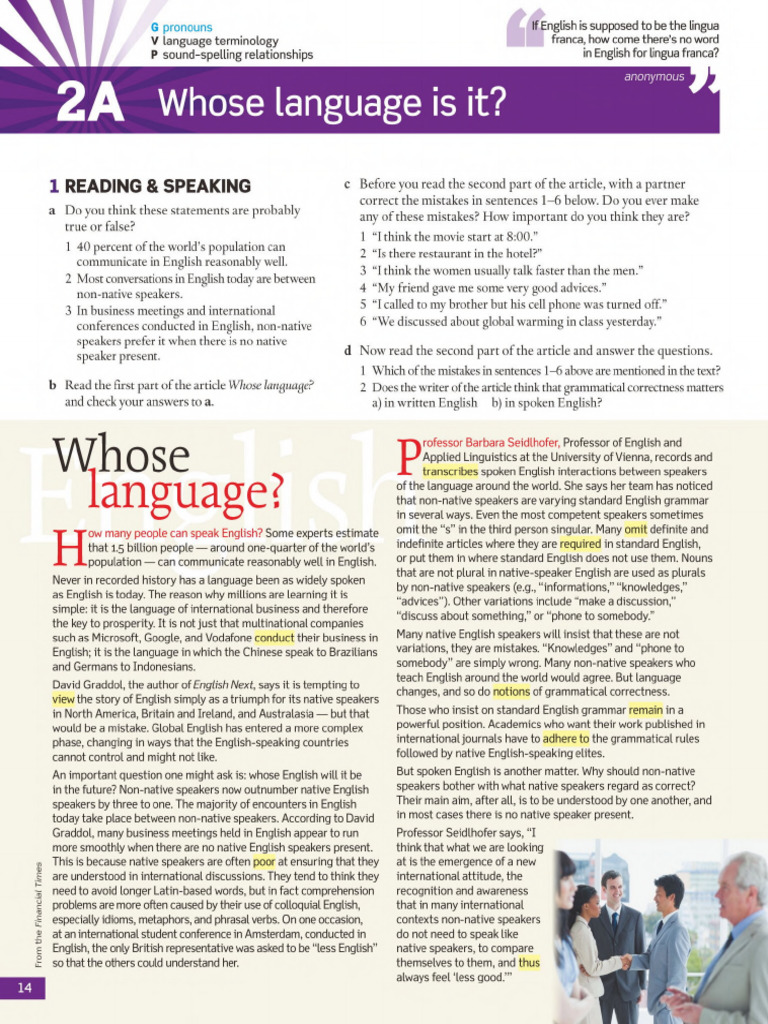 File 5 2A - Whose Language Is It | PDF | English Language | Word