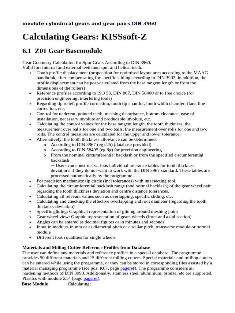 Calculating Gears DIN 3960 | PDF | Gear | Mechanics