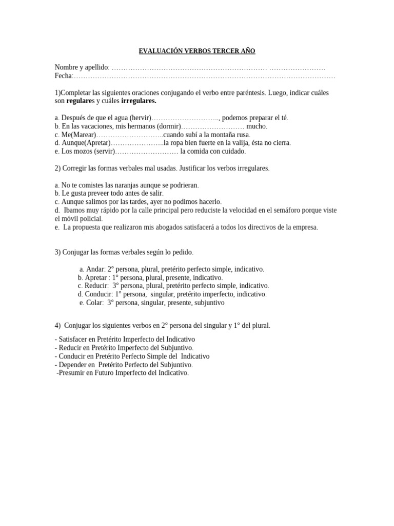 verbos3 | PDF | Gramática | Morfología