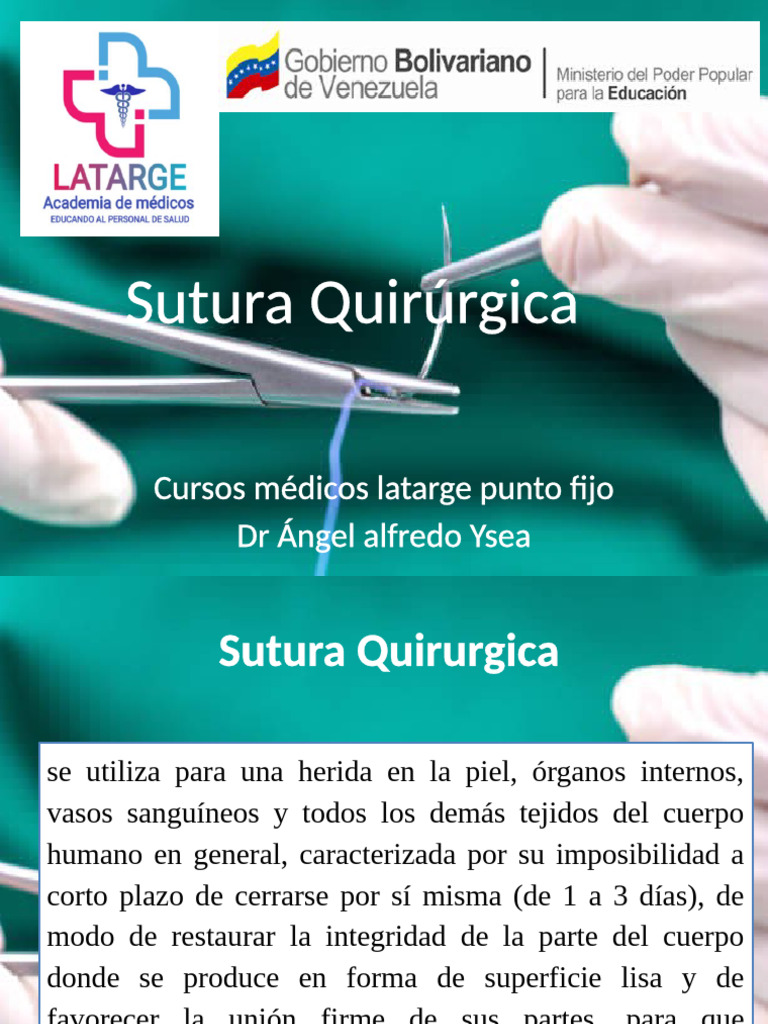 Sutura Quirurgica | PDF | Herida | Sutura Quirúrgica