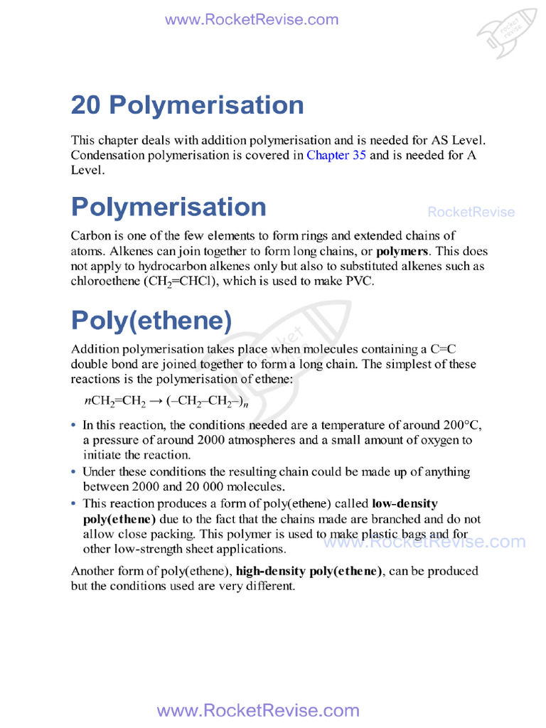 ch20 Polymerisation | PDF