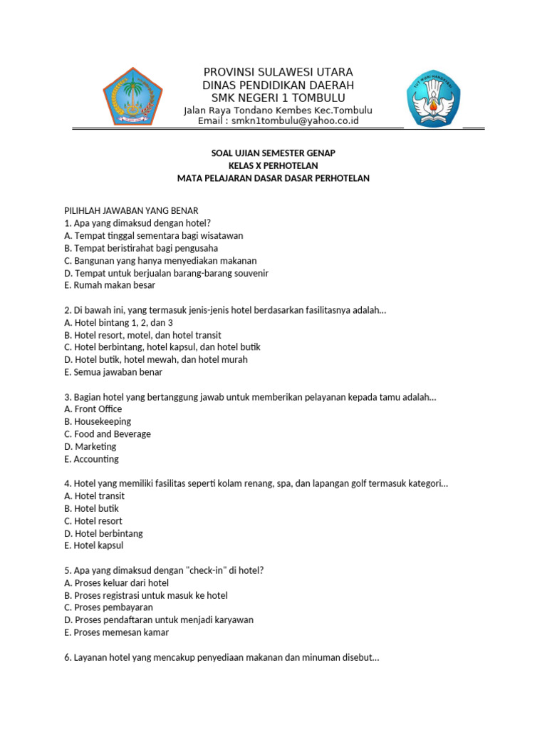 Soal DDPH Kelas X PH Mei 2025 | PDF