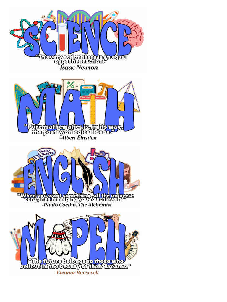 Notebook Subjects | PDF