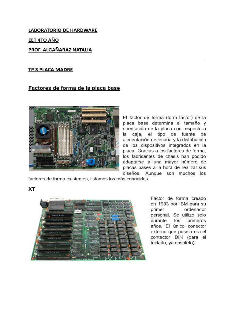 Factores de Forma y Zócalos de Placas Base | PDF | Memoria de acceso ...