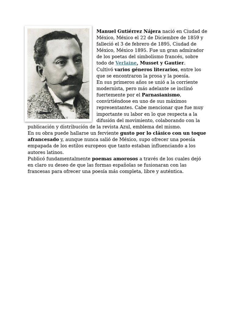 Manuel Gutiérrez Nájera | PDF