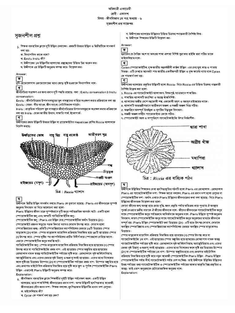 Bio 1st Ch6 Board CQ | PDF