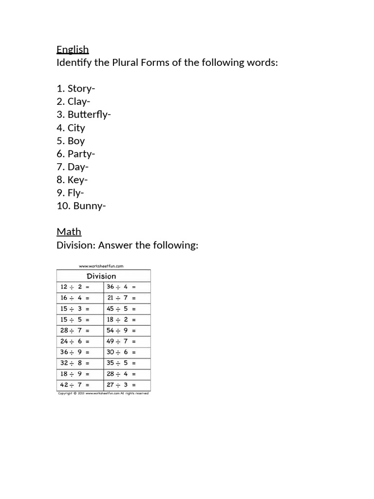 EnglishMath Quiz Tomorrow | PDF