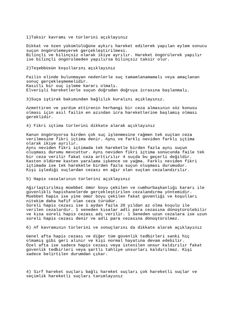 Ceza Cevaplar Metin Soruları | PDF