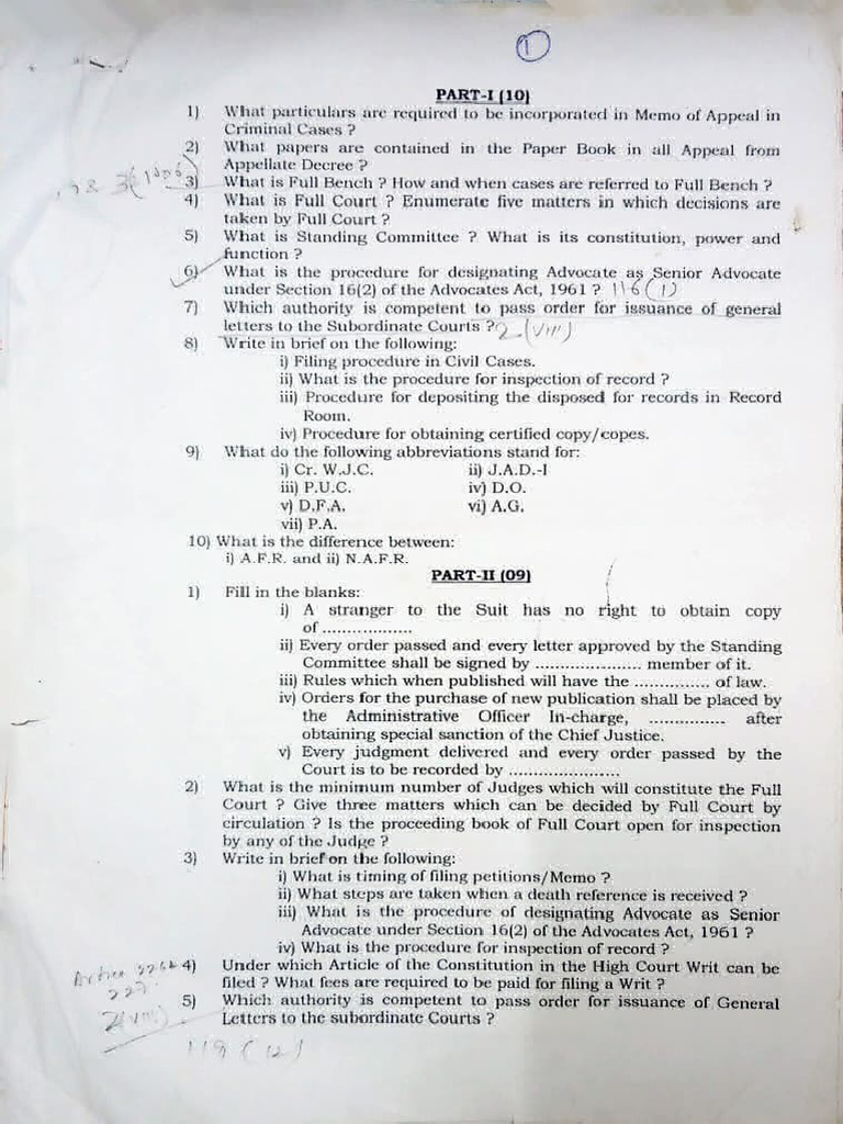 High Court Exam Question Guide | PDF | Lawsuit | Appeal
