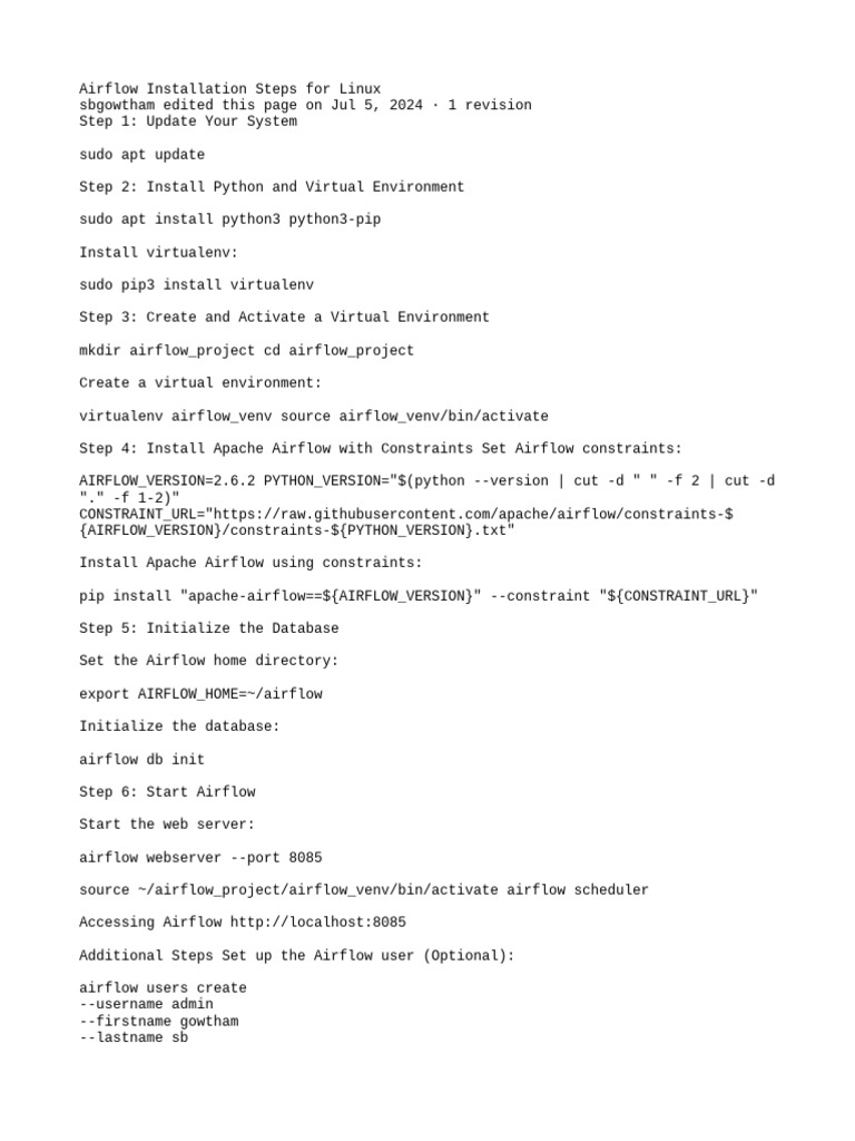 Airflow Installation | PDF