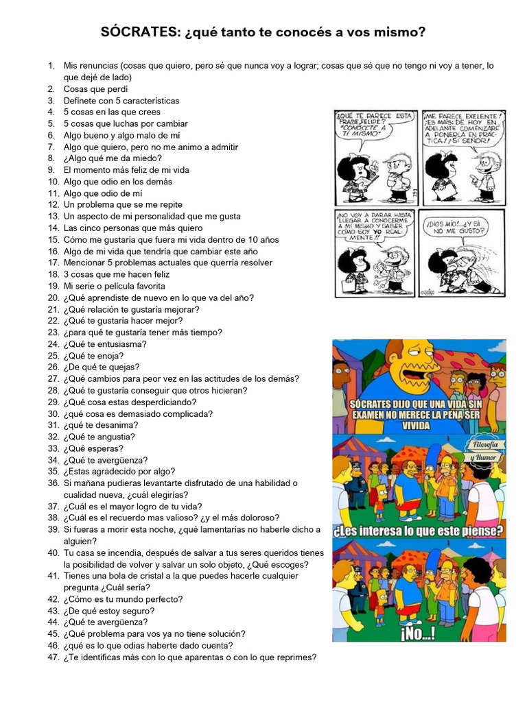 Preguntas Autoconocimiento | PDF