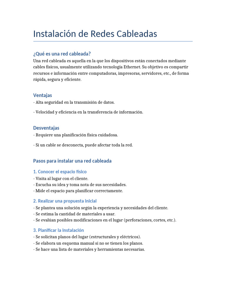 Instalación de Redes Cableadas Efectiva | PDF | Red de computadoras ...