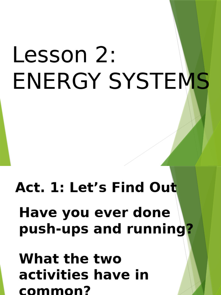 PE & HEALTH 2 Energy System | PDF