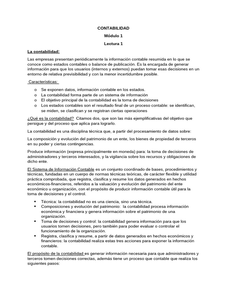 Resumen Modulo 1 y 2 | PDF | Contabilidad | normas internacionales de INFORMACION FINANCIERA