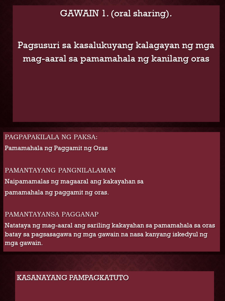 Esp - Pamamahala NG Oras | PDF