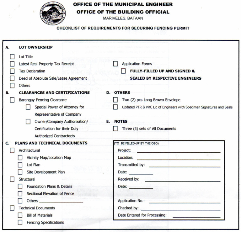 Requirements in Securing Fencing Permit 2 | PDF