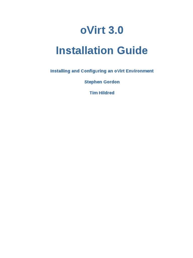 OVirt 3.0 Installation Guide en US | PDF | Port (Computer Networking) | Linux