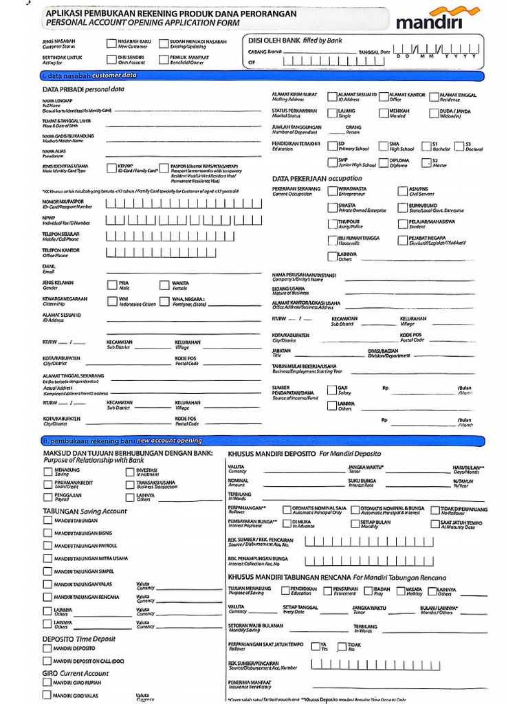 Form-Apr Mandiri | PDF