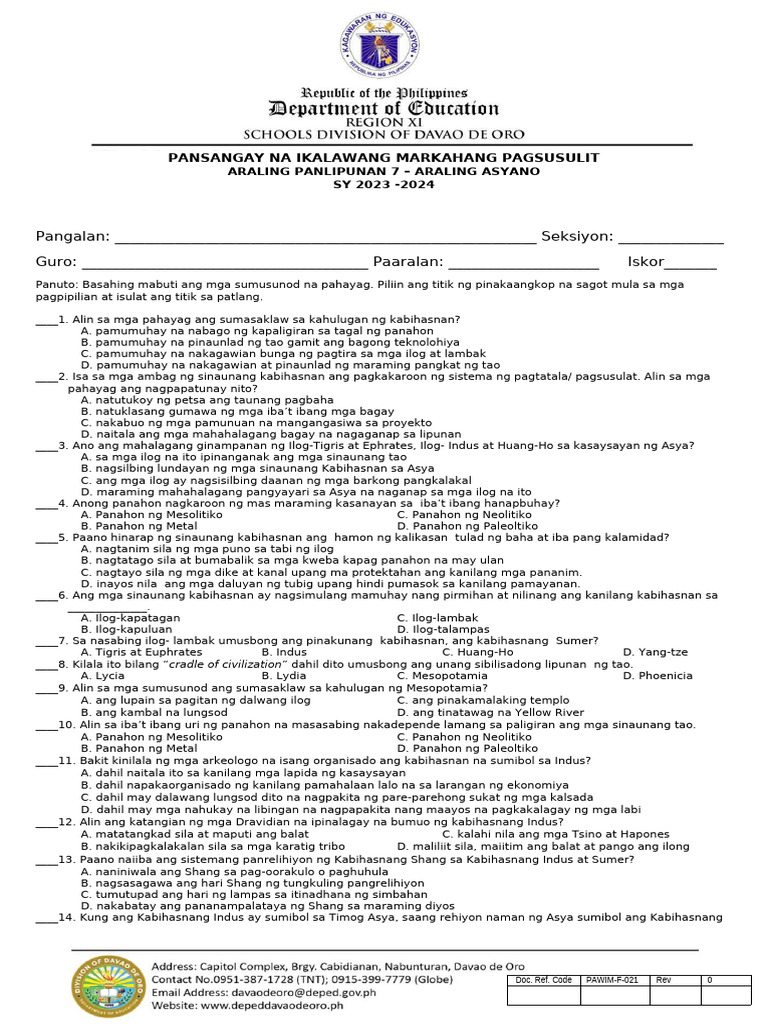 AP7 Q2 TQ Final To Print | PDF