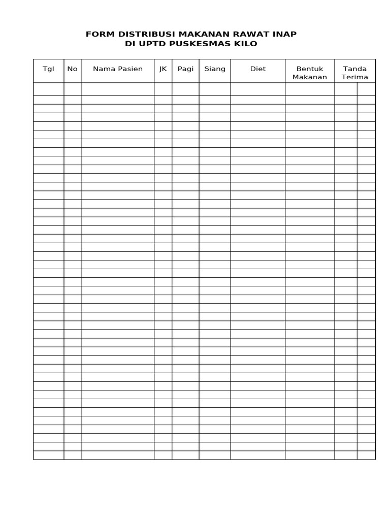 Form Distribusi Makanan | PDF