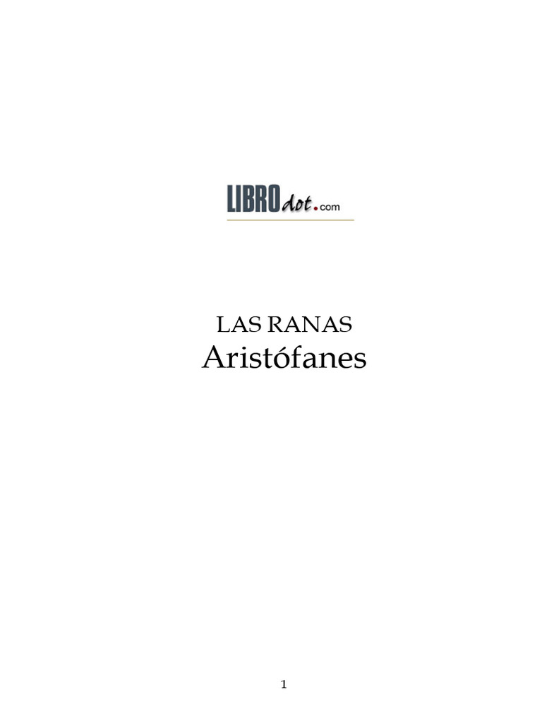 ARISTOFANES - Las Ranas | PDF