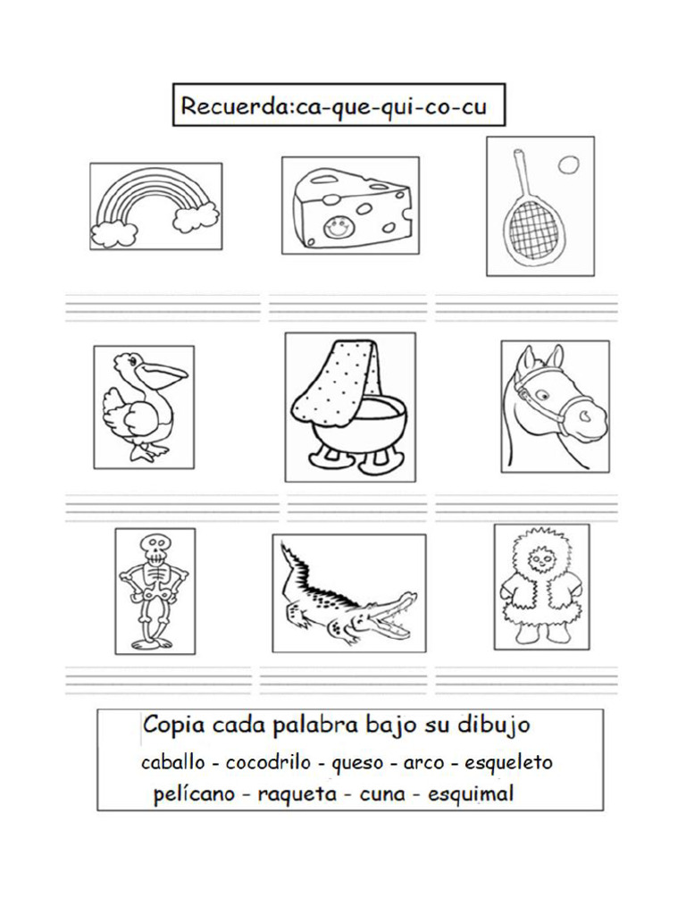 Dificultades Ortográficas CA QUE QUI CO CU Actividades | PDF