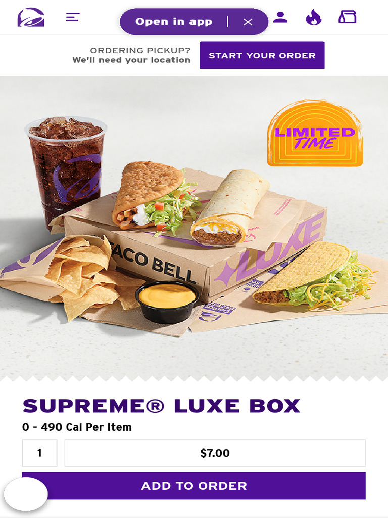 Supreme® Luxe Box Taco Bell® | PDF