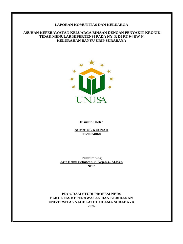 Cover& Pengesahan Askep Komunitas | PDF