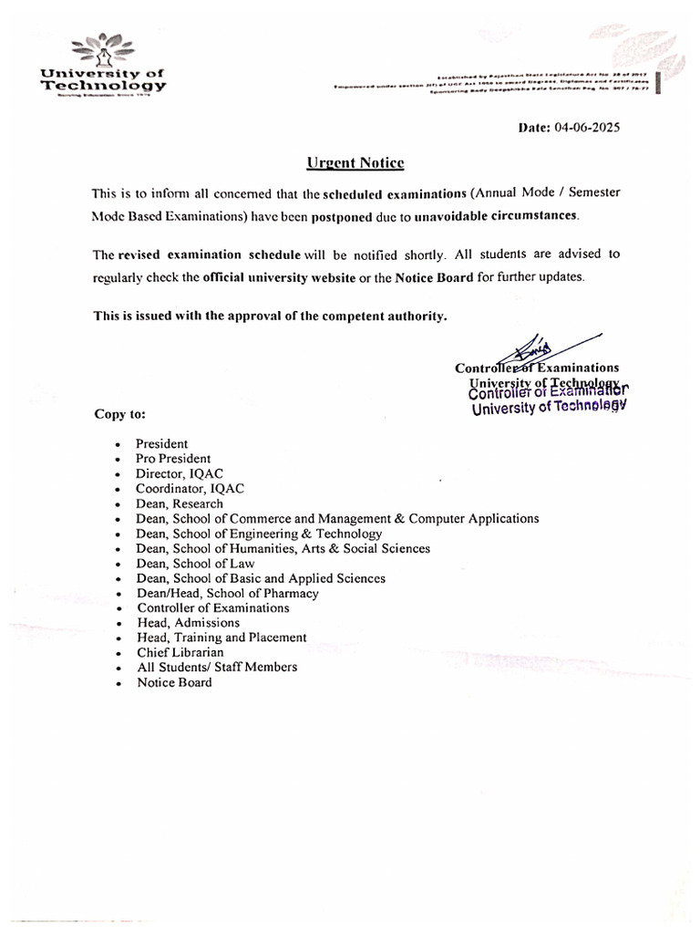 Examination Notification June 2025 7 | PDF