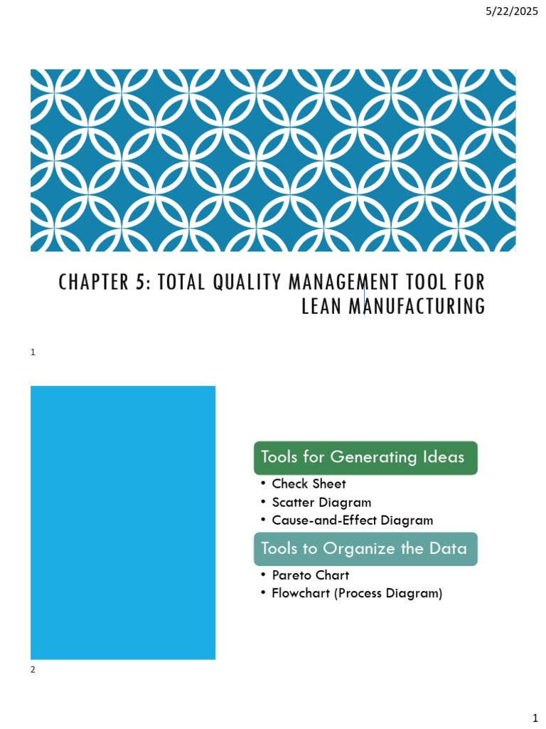 Chapter 5 - TQM Tools For Lean | PDF | Normal Distribution | Variance