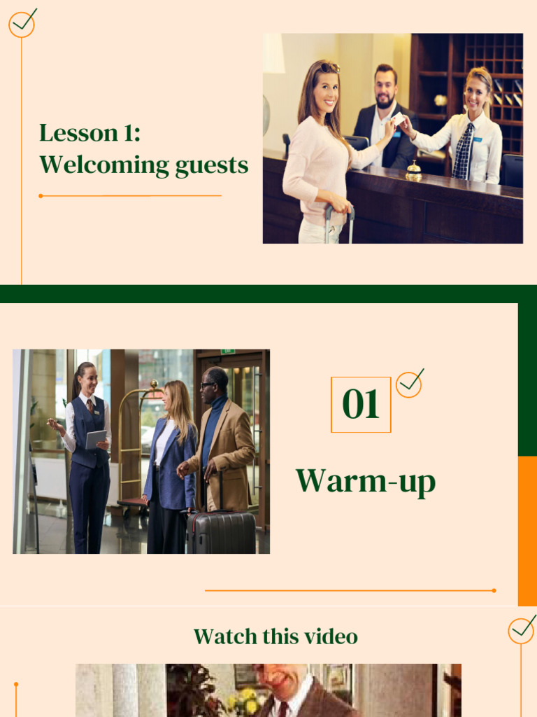 Lesson 1 - Welcoming Guests | PDF