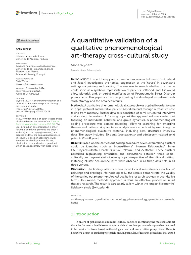Cross-Cultural Art Therapy Study | PDF | Qualitative Research | Methodology