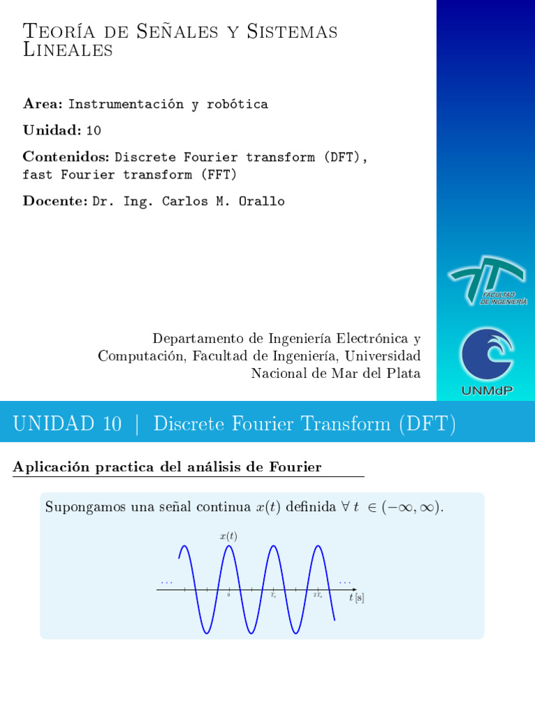 Transformada Discreta De Fourier Dft Pdf Análisis De Fourier