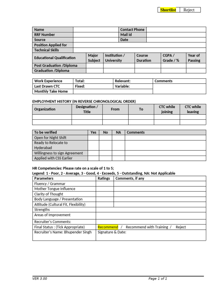 HR Assessment and Candidate Evaluation | PDF