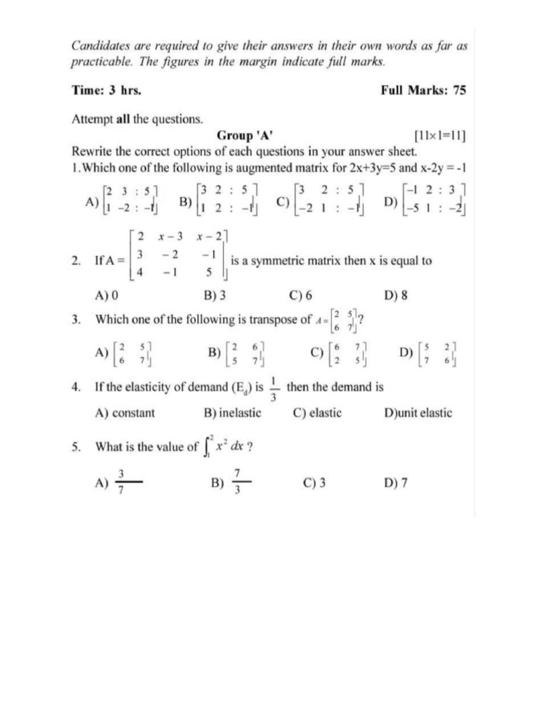Business Math Supplementary Paper of Grade 122 | PDF