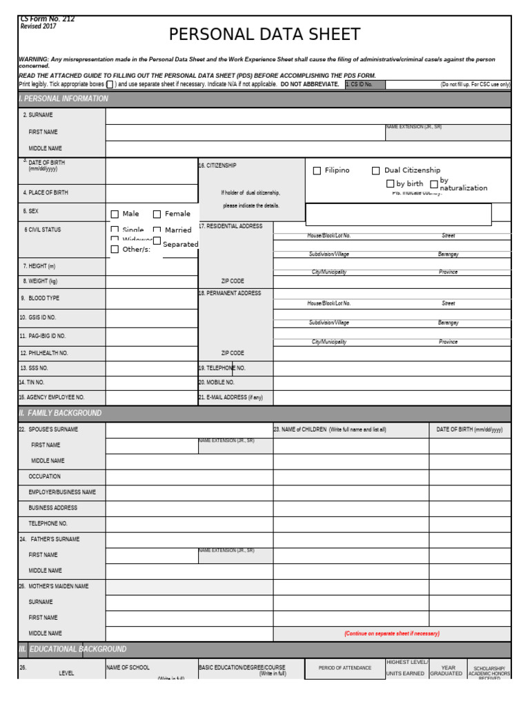 PDS 2025 Blank | PDF | Passport | Crime & Violence