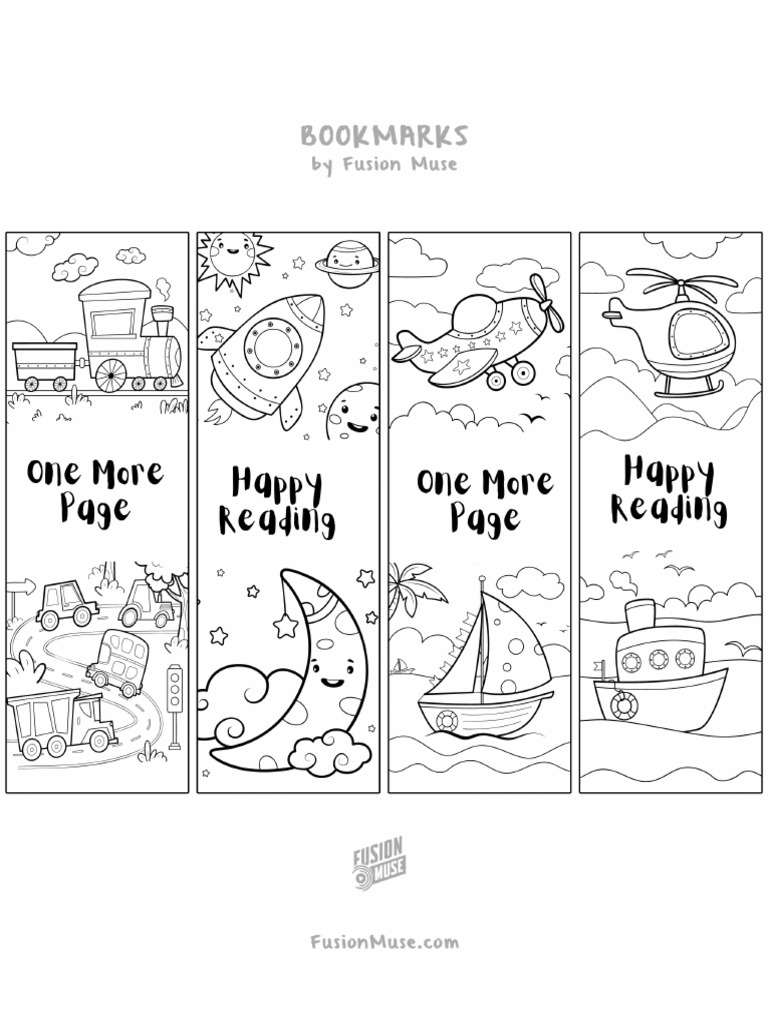 Transport Coloring Bookmarks by FusionMuse | PDF
