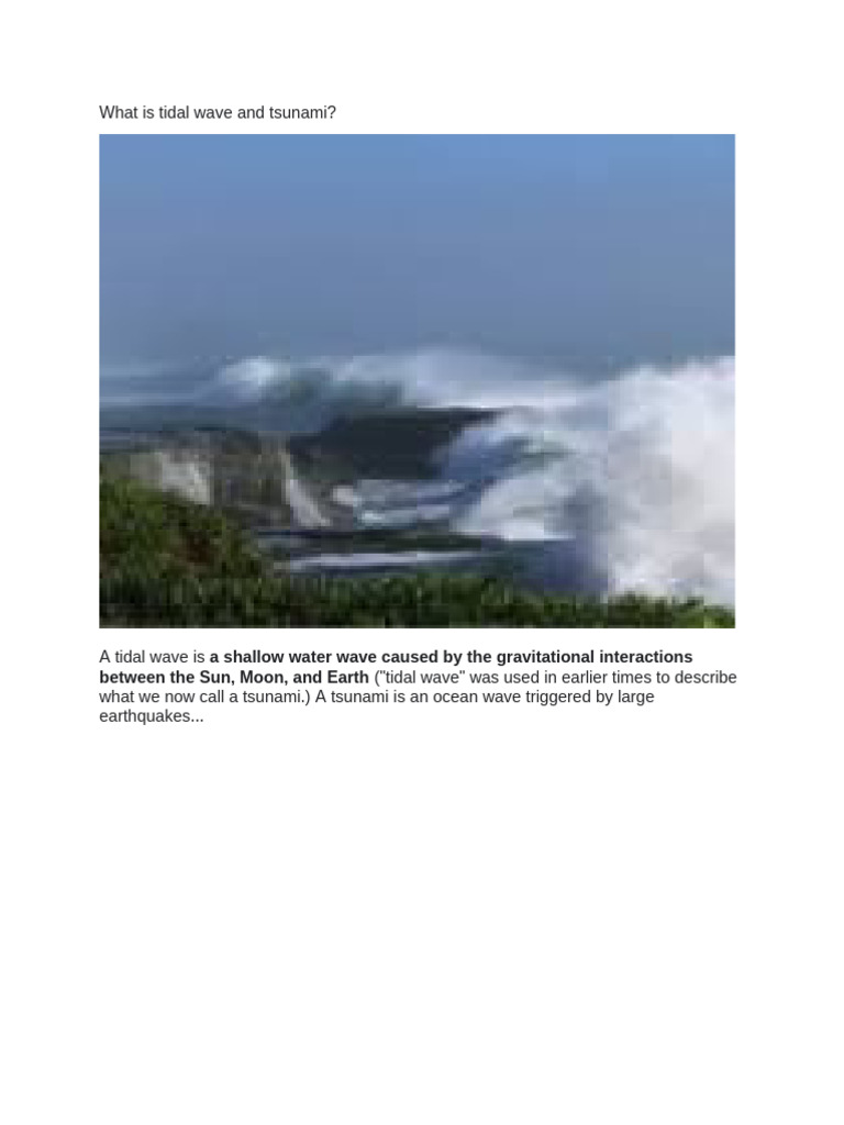 RENCEWhat Is Tidal Wave and Tsunami | PDF