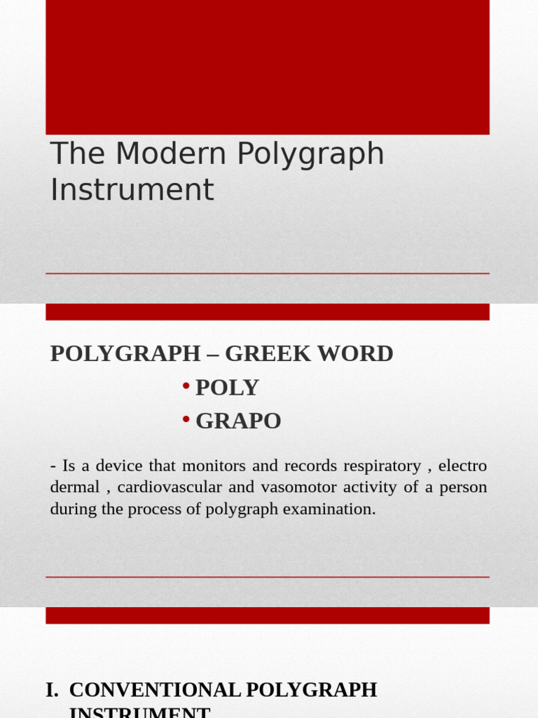 Modern Polygraph Instrument Overview | PDF | Polygraph | Physiology
