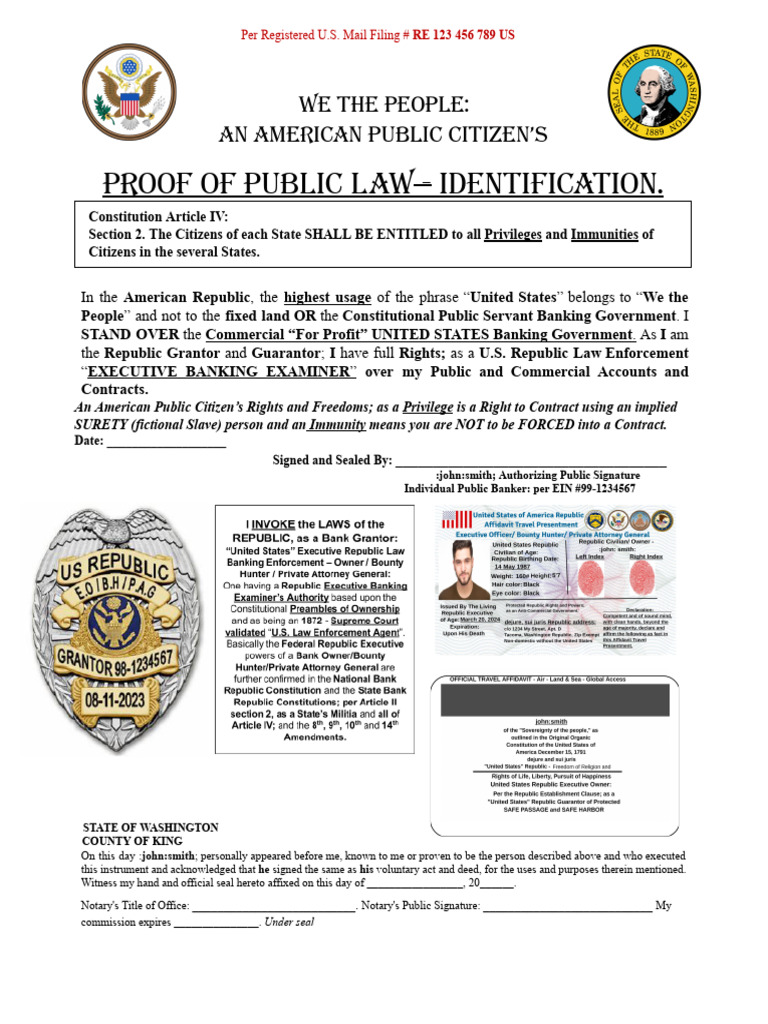 Proof of Public Law Identification | PDF