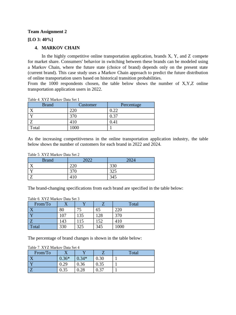 Weekly Assignment 4 - Markov Chain 2 | PDF | Markov Chain | Applied Mathematics