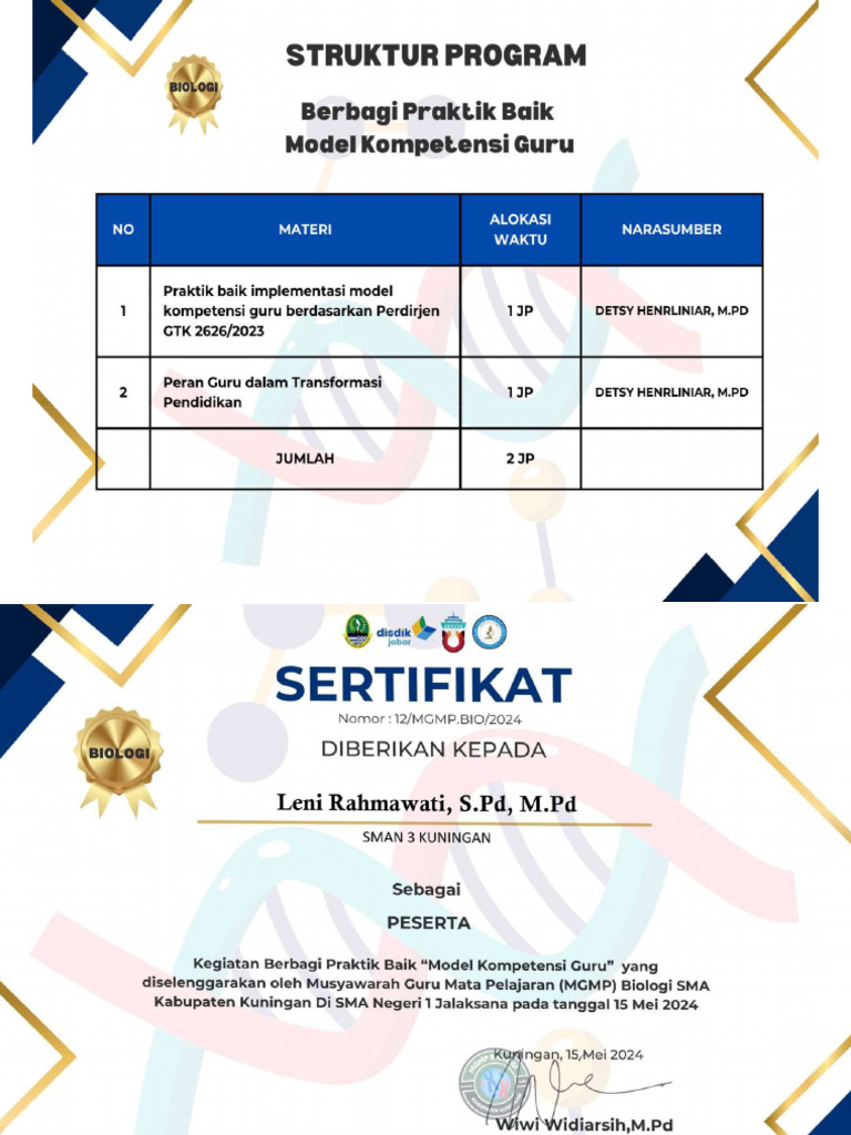 Sertifikat MGMP Juni 2024 | PDF