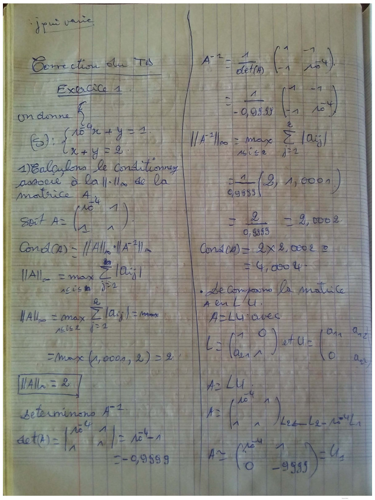 TD de Calcul Numerique | PDF