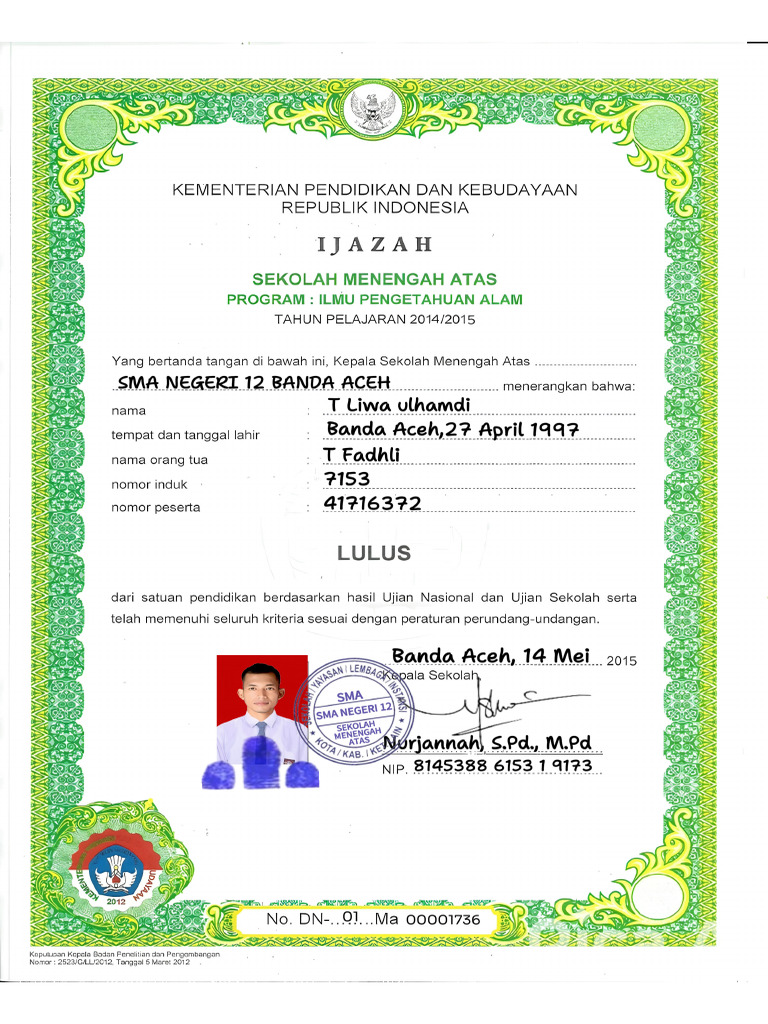 Ijazah Sma | PDF